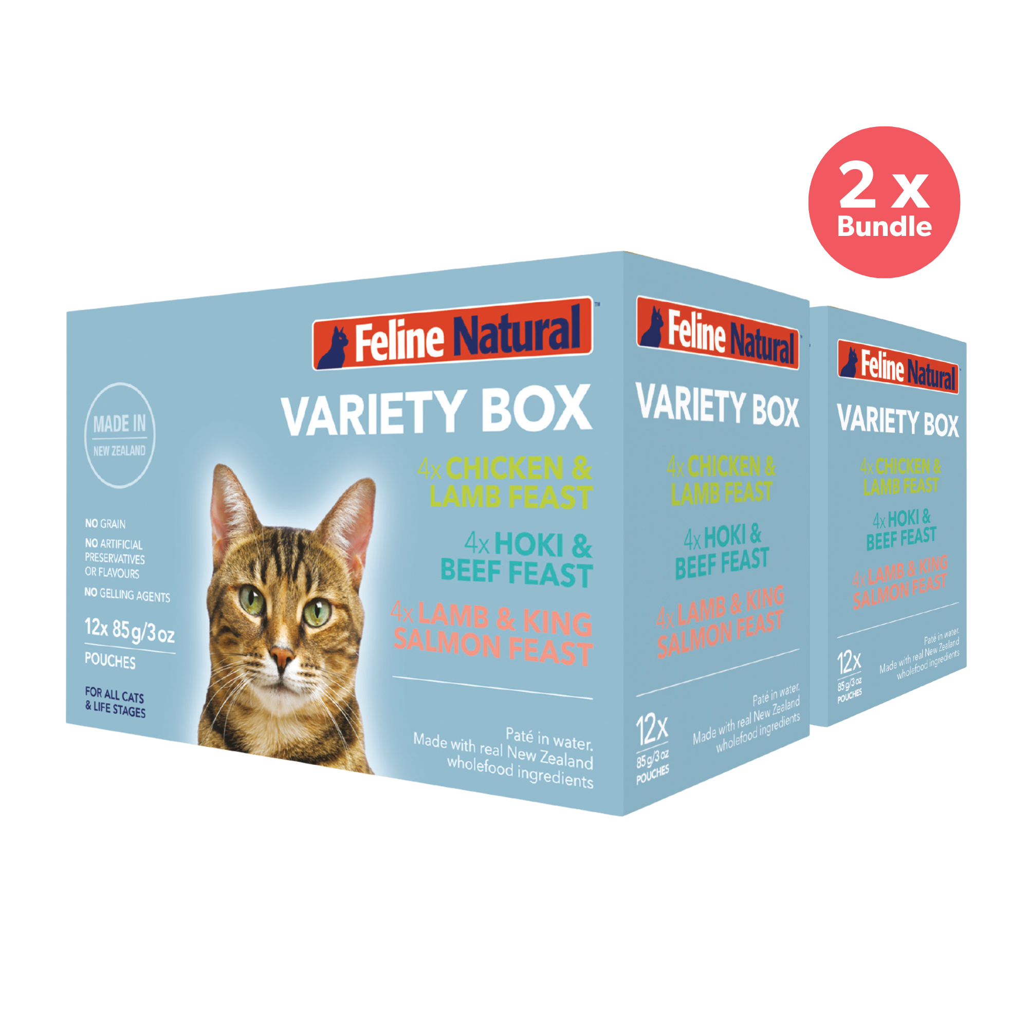 Feline Natural Grain Free Pouches Variety Box 85g x 24