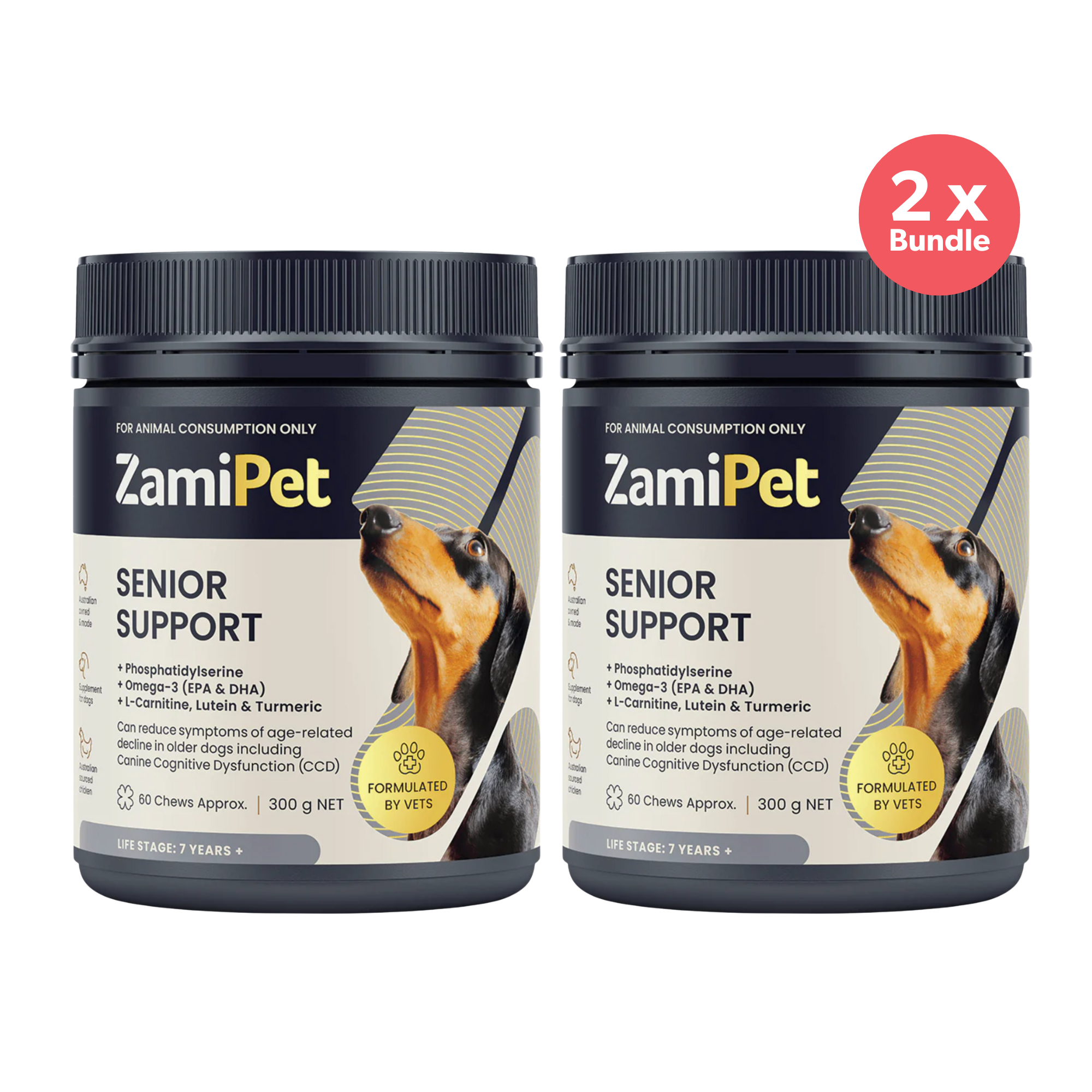 ZamiPet Senior Support Chews for Dogs 300g 60 Pack x 2