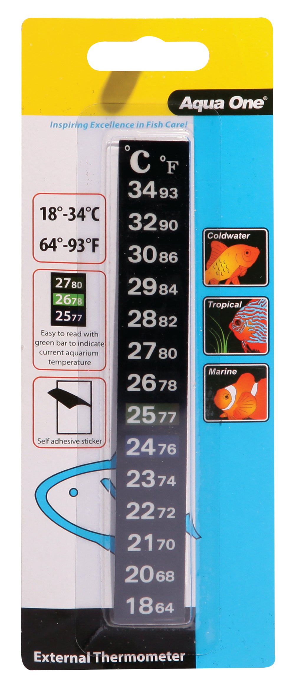 Aqua One Stick On Thermometer