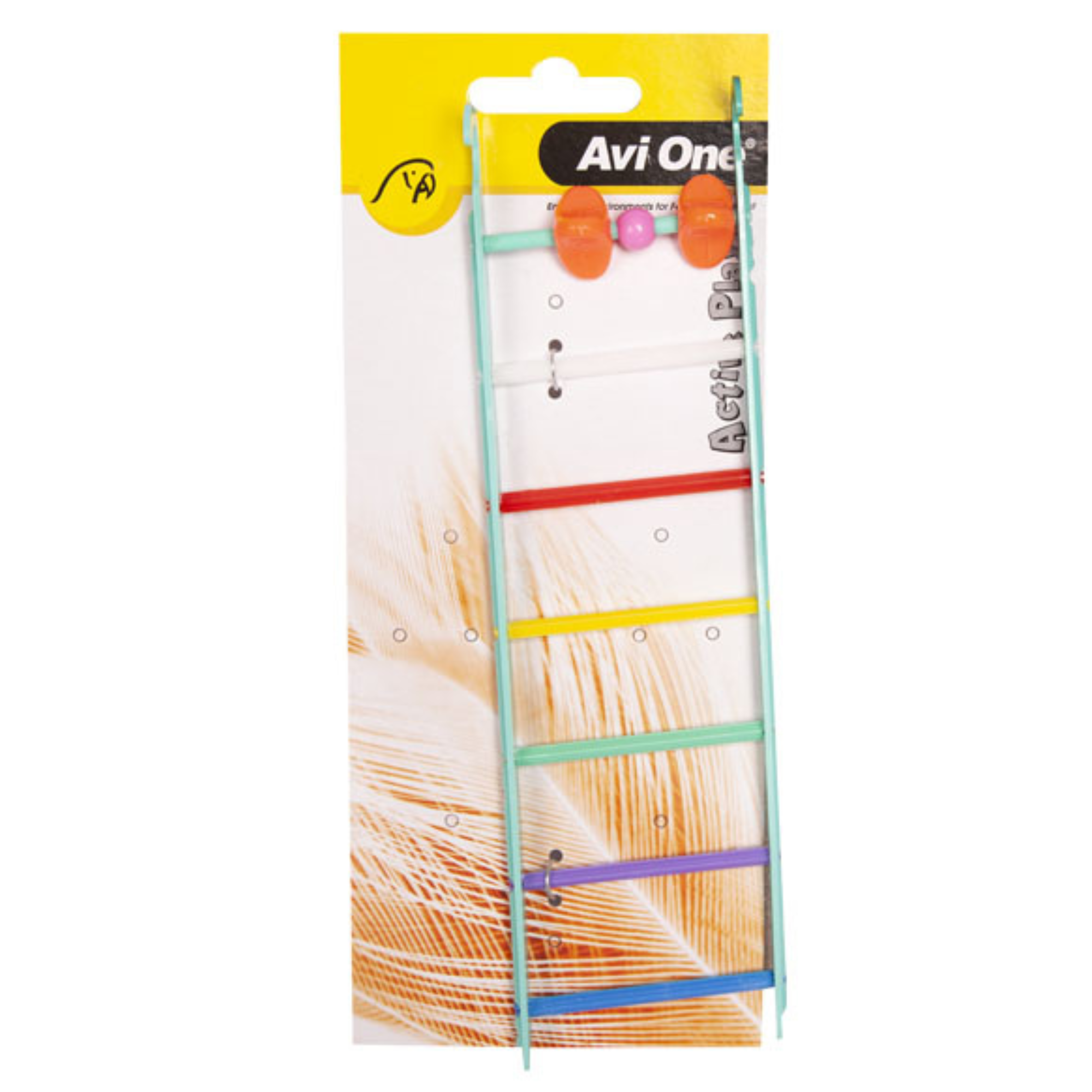 Avi One Bird Toy Multi Coloured Ladders With Geometric Beads