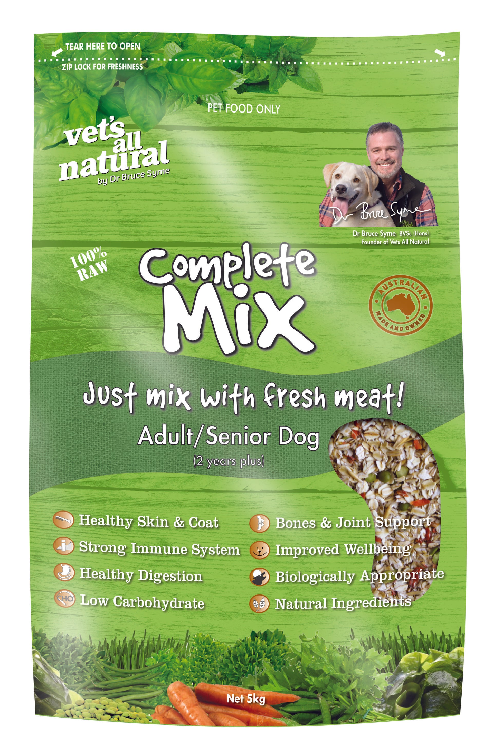 Vets All Natural Complete Mix Dry Dog Food Adult and Senior
