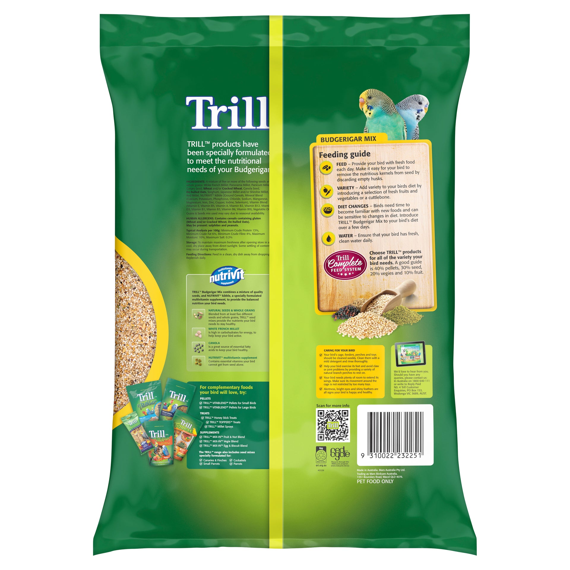 Trill Budgerigar Mix