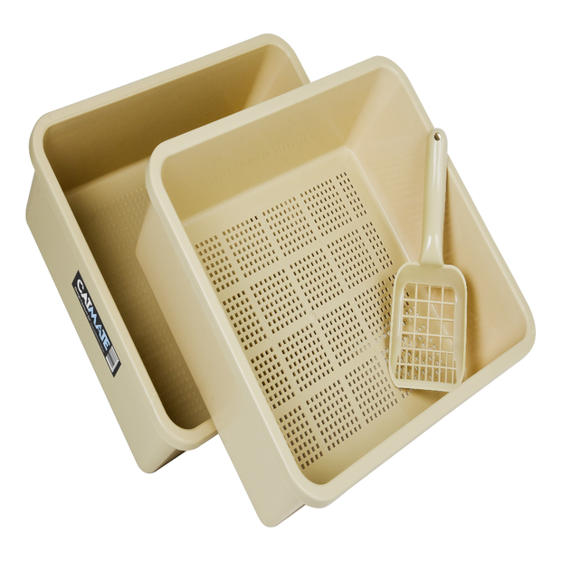 Catmate Sieve Litter Tray Beige - Simplify Toilet Time