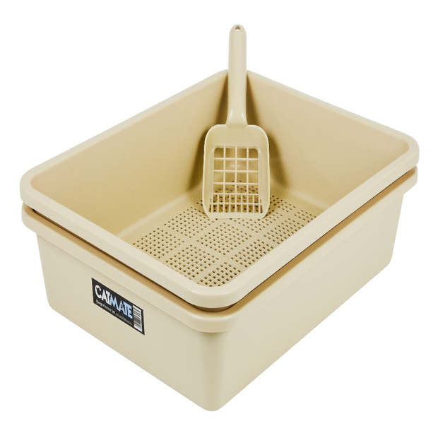 Catmate Sieve Litter Tray Beige - Simplify Toilet Time